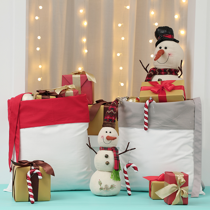 White Canvas Christmas Santa Sacks