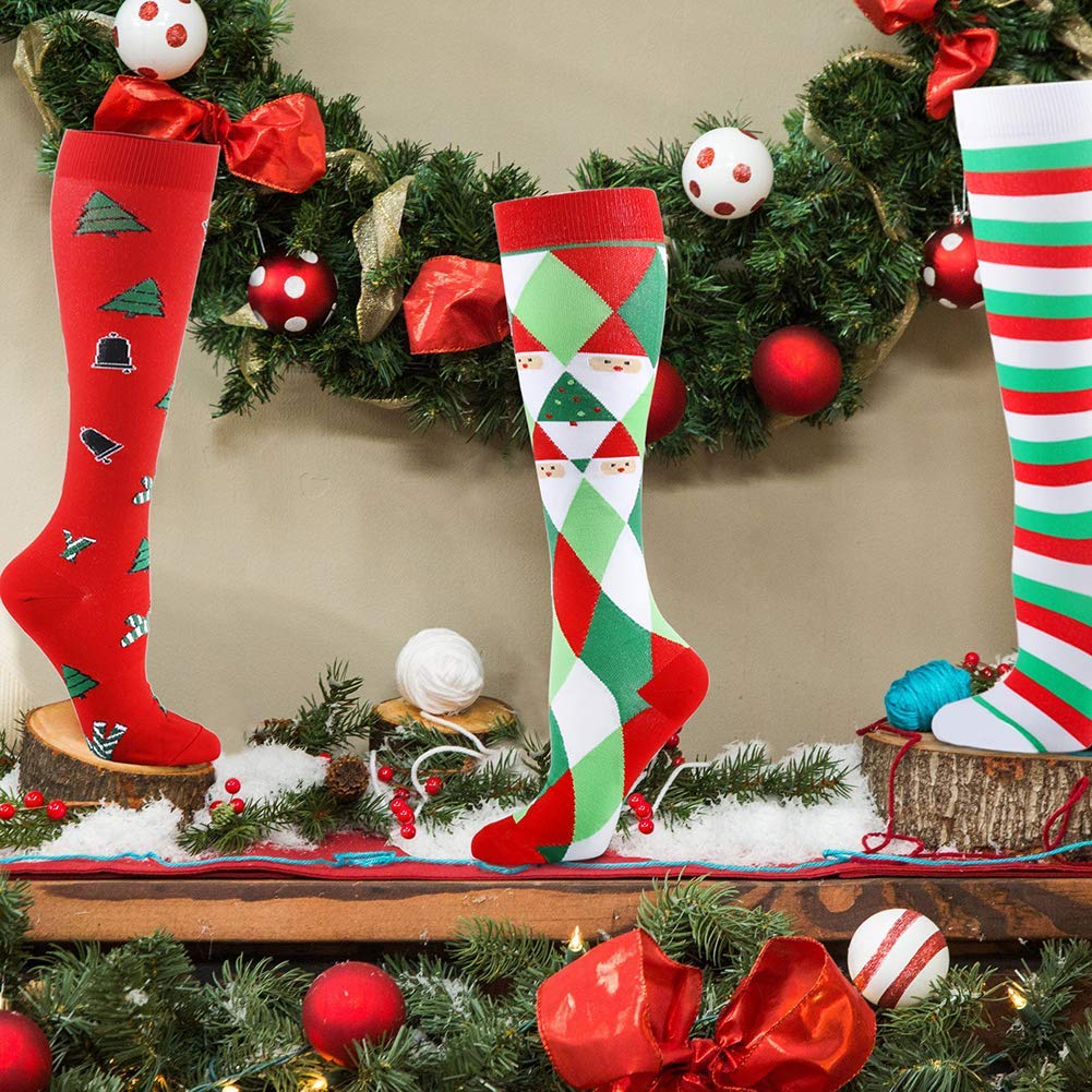 Women Medical Christmas Compression Socks